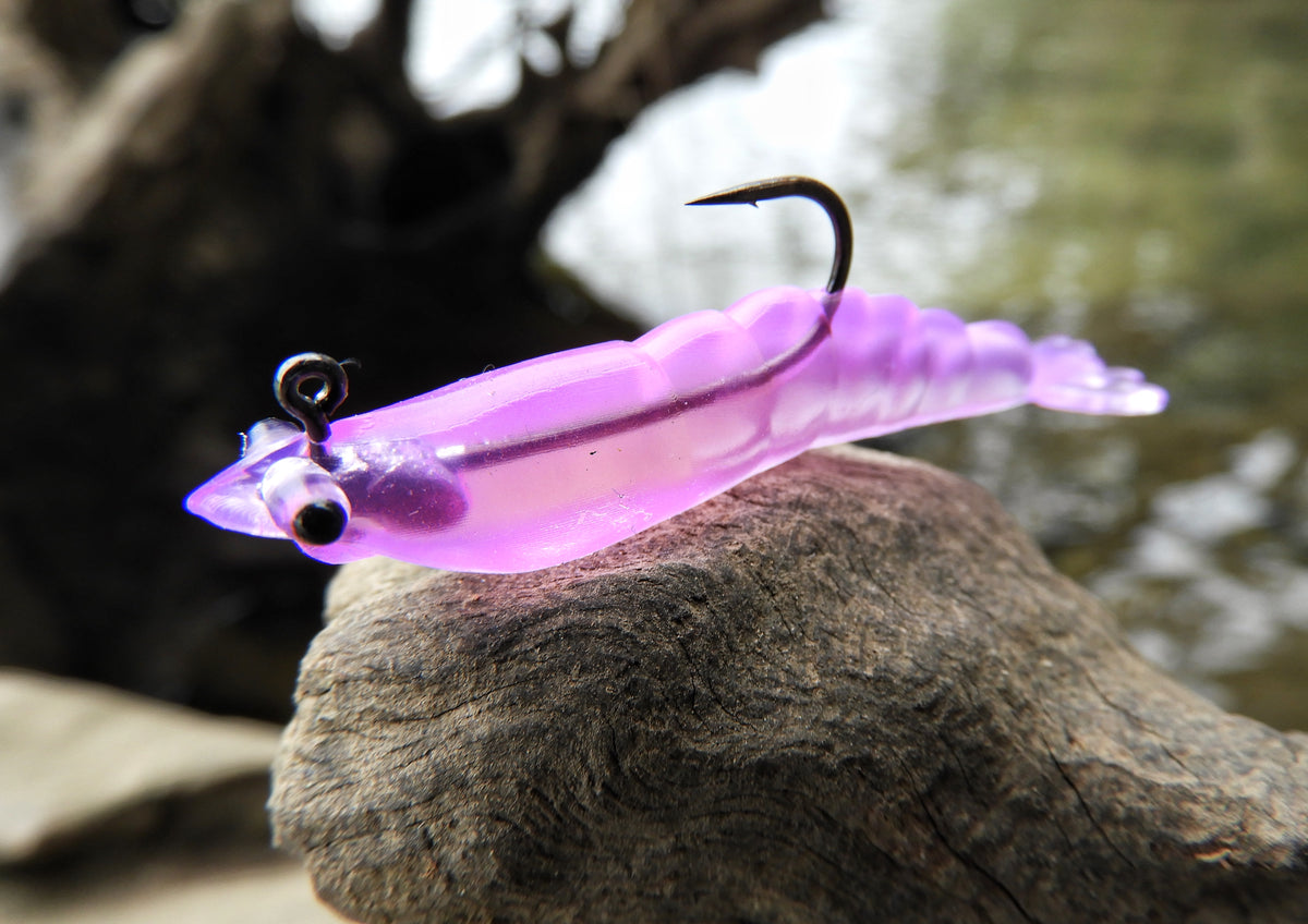 50mm Soft Prawn - 5 pack - Pink (light 2.1g) – Mick Molnar Designs